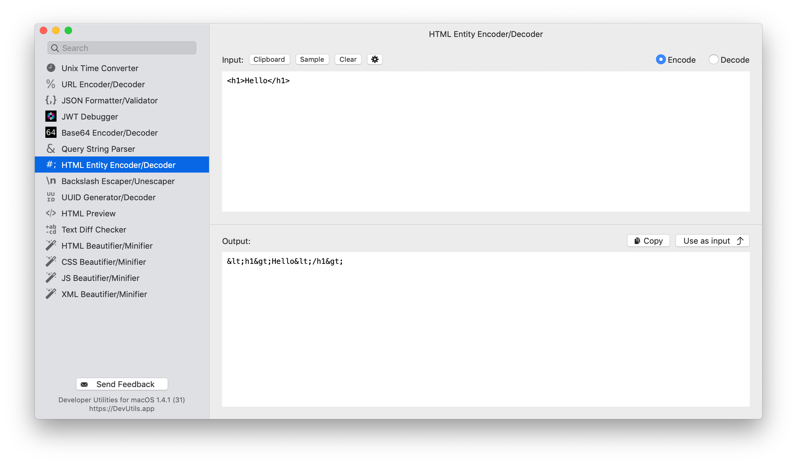 HTML Entity Encoder Encoder